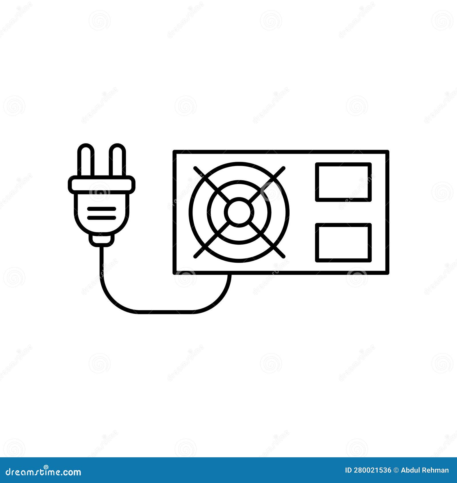 Computer Power Supply Outline Vector Icon that Can Easily Edit or ...