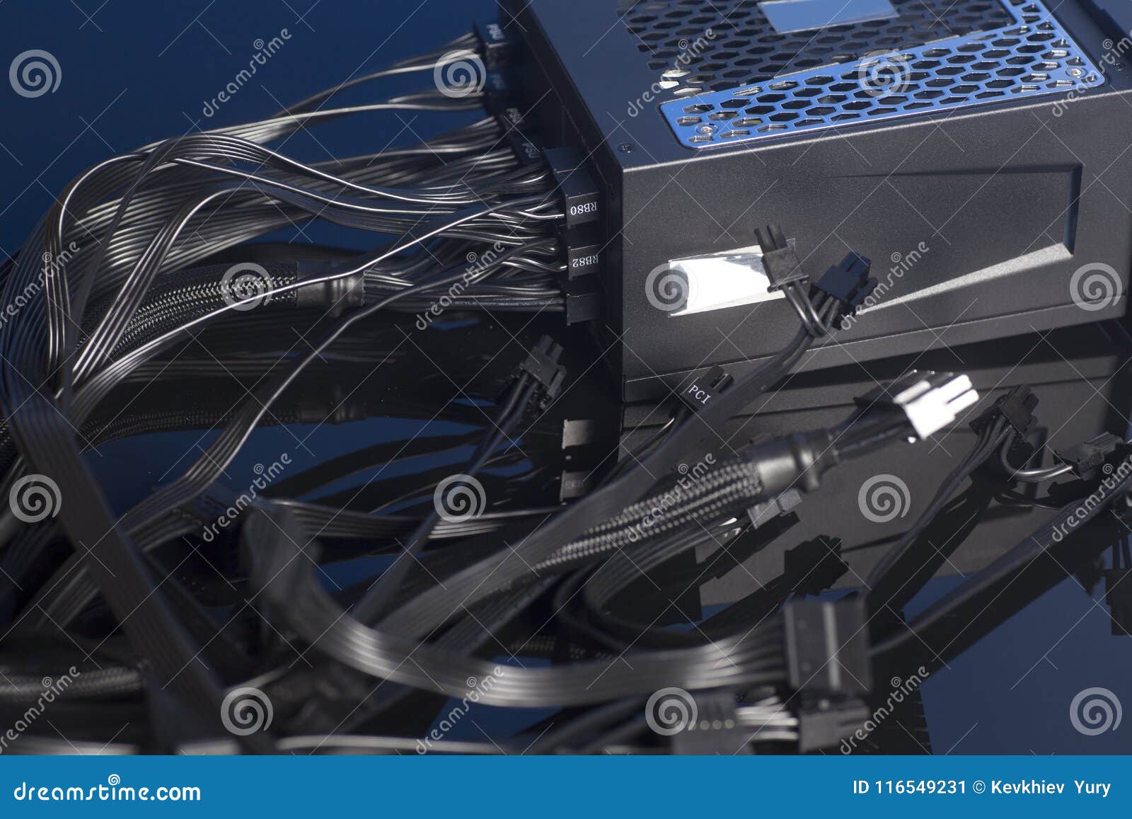 Computer Power Supply Unit with Cable Stock Image - Image of modern ...
