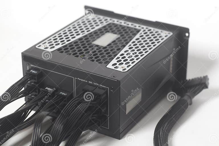Computer Power Supply Unit with Cable Stock Image - Image of power ...