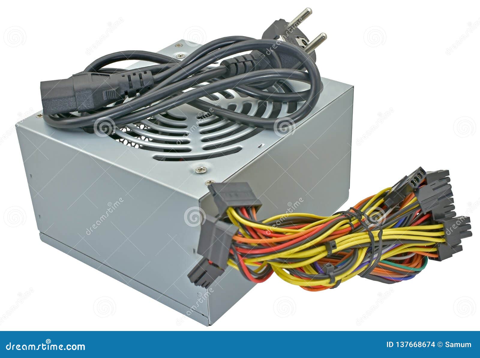 Computer Power Supply stock photo. Image of cooler, isolated - 137668674
