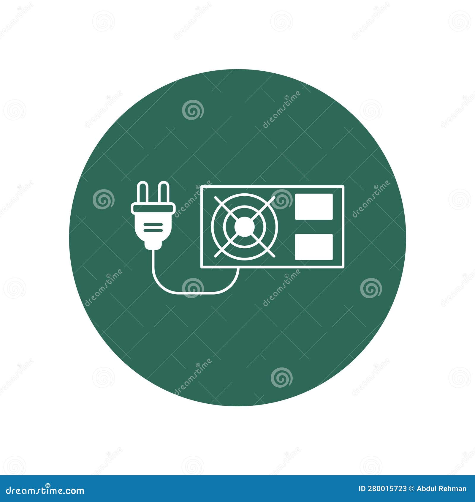 Computer Power Supply Vector Icon with Trendy Background Colors that ...