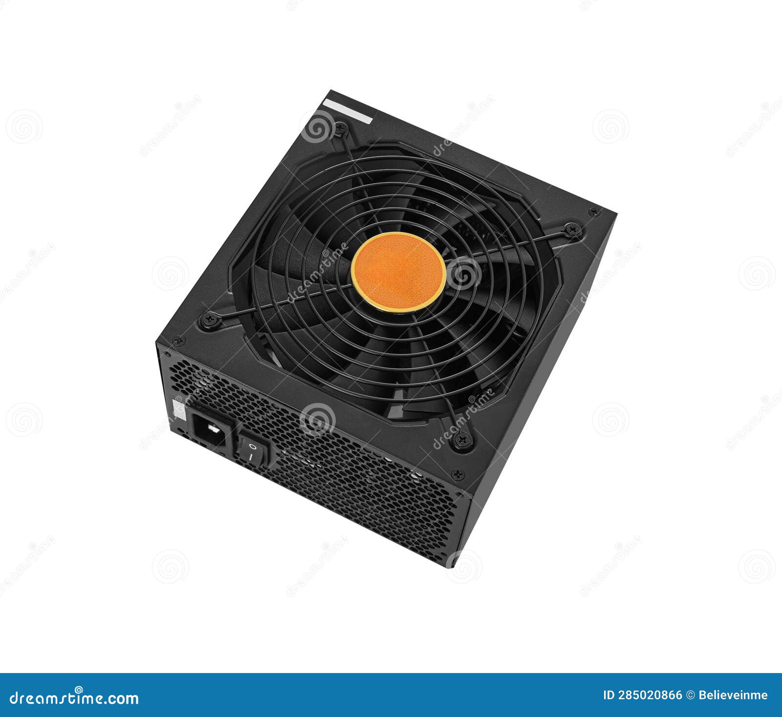 Computer Power Supply on White Background. Stock Photo - Image of wires ...