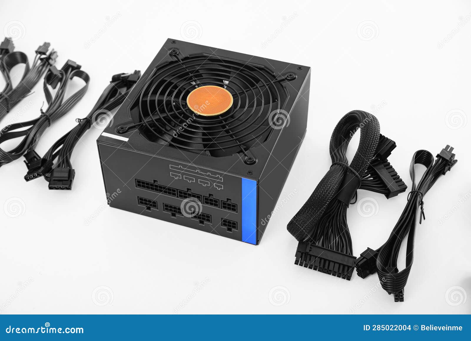 Computer Power Supply on White Background. Stock Photo - Image of ...