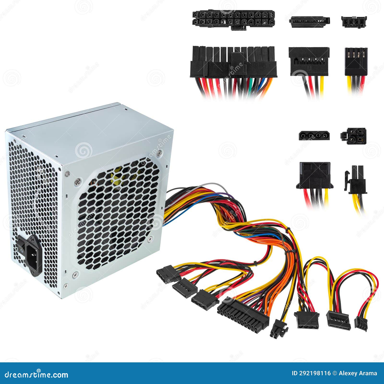 Computer Power Supply, on White Background in Insulation Stock Photo ...