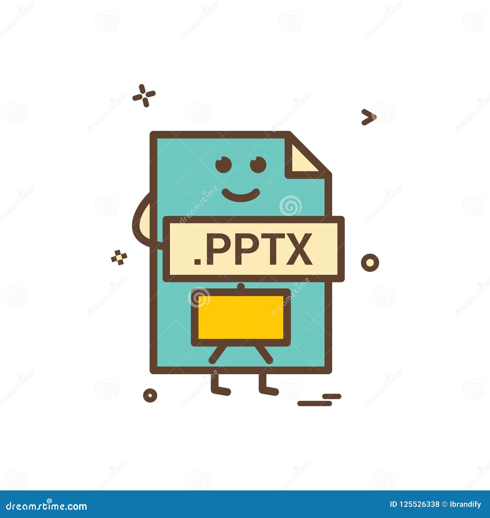 Computer Pptx File Format Type Icon Vector Design Stock Vector