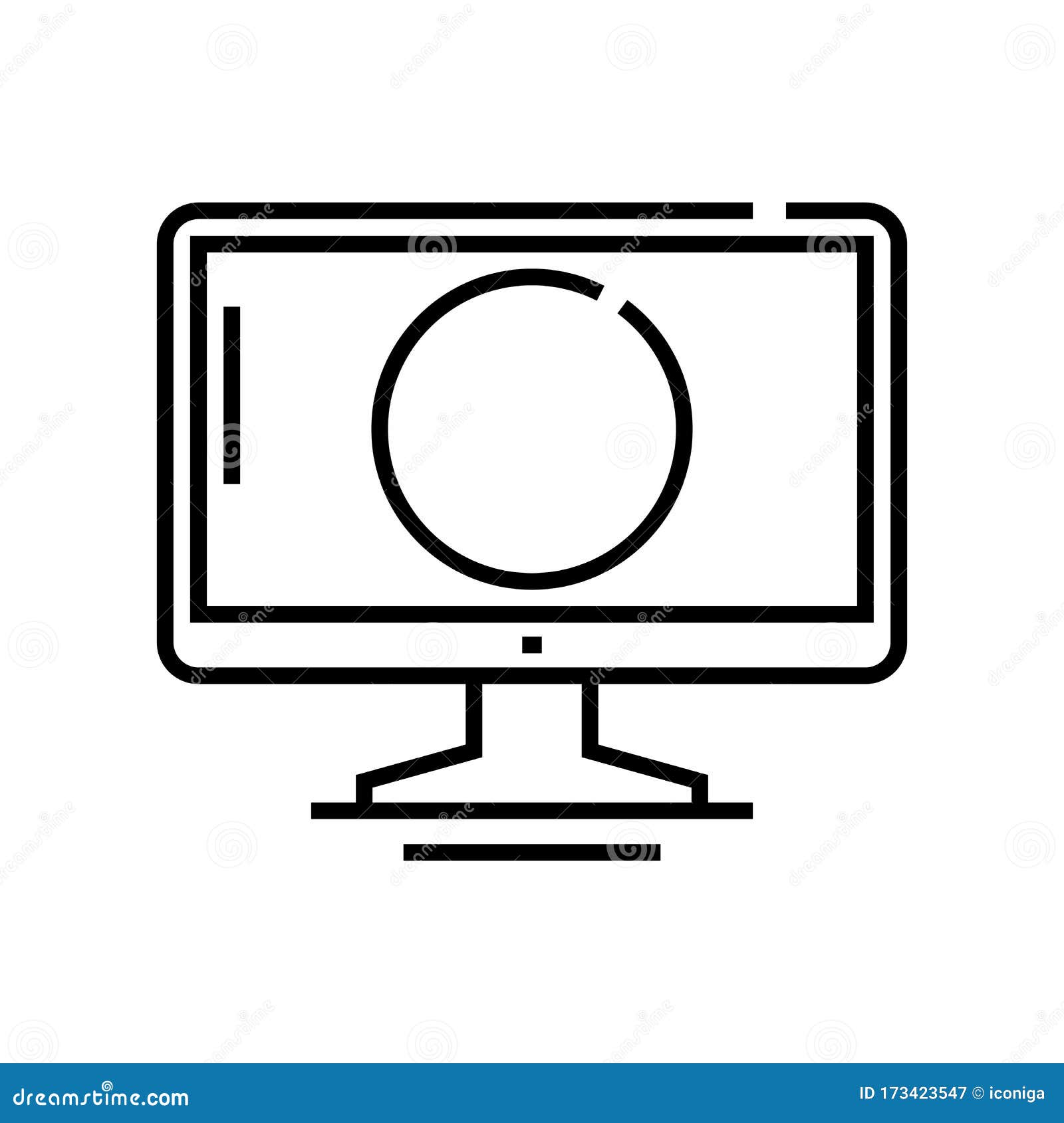 Computer Price Line Icon, Concept Sign, Outline Vector Illustration ...