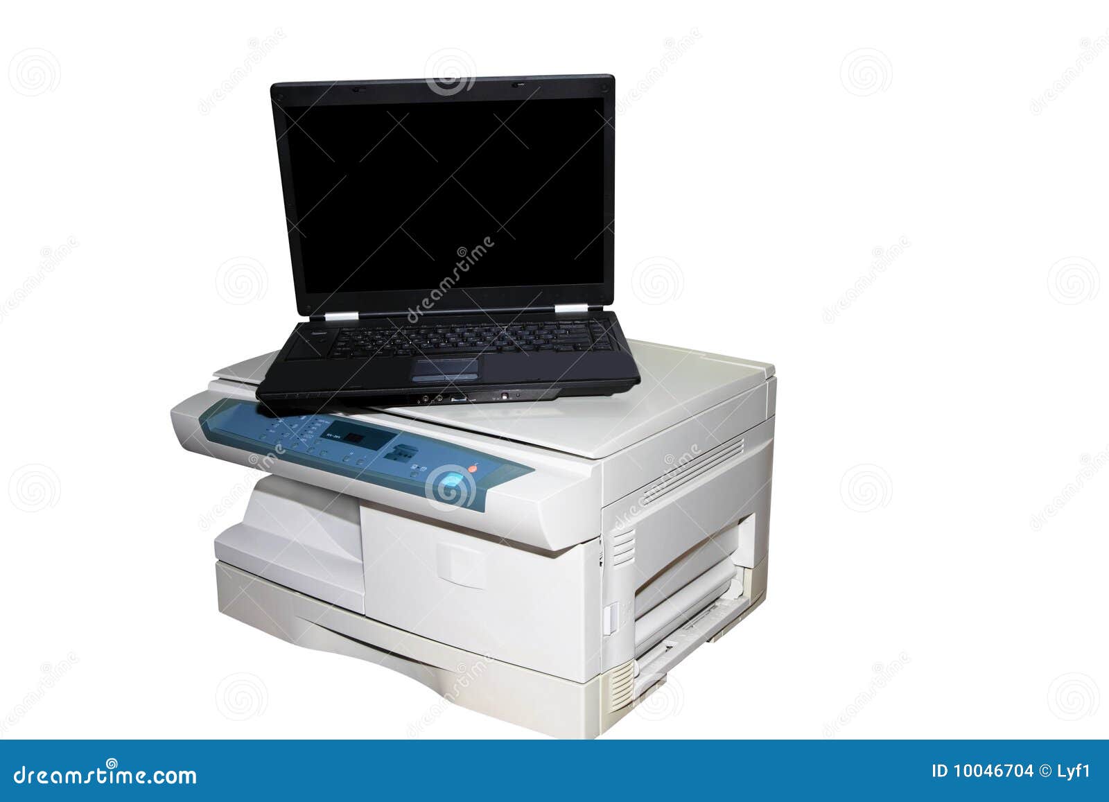 Computer and printer stock photo. Image of business, home - 10046704