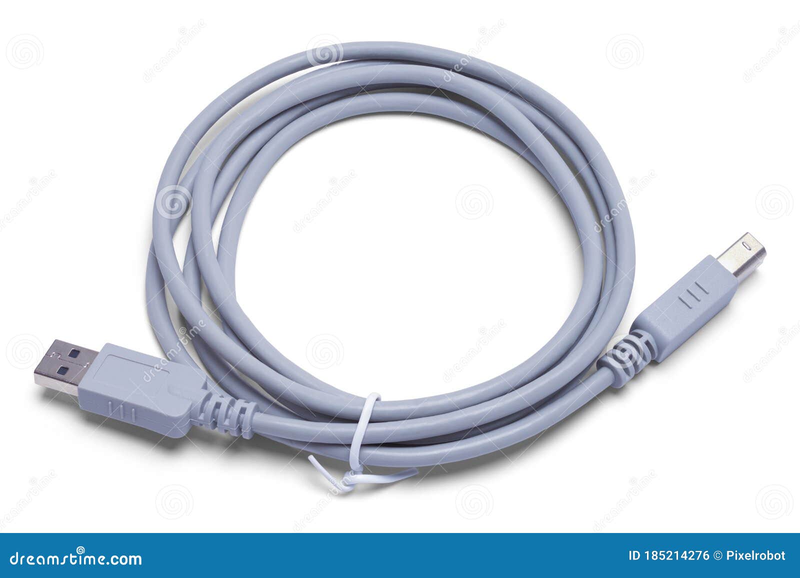 Computer Printer Cable stock photo. Image of isolated - 185214276