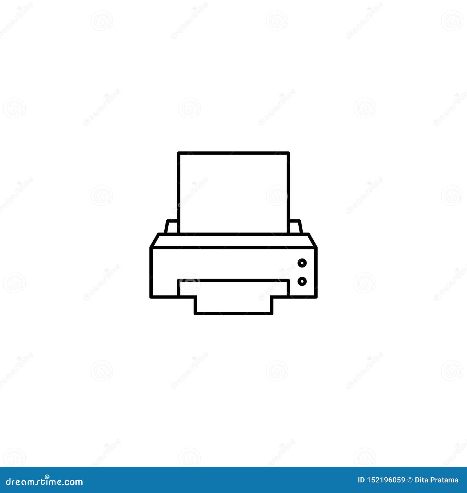 Computer Printer Device Icon. Stock Illustration - Illustration of ...