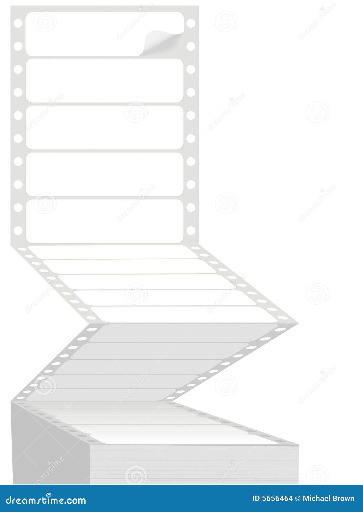 Computer Printer Fanfold Pinfeed Address Labels Stock Vector ...