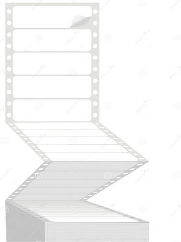 Computer Printer Fanfold Pinfeed Address Labels Stock Vector ...