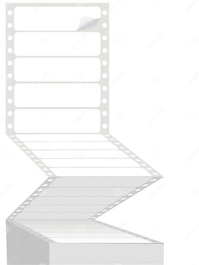Computer Printer Fanfold Pinfeed Address Labels Stock Vector ...