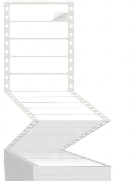 Computer Printer Fanfold Pinfeed Address Labels Stock Vector ...