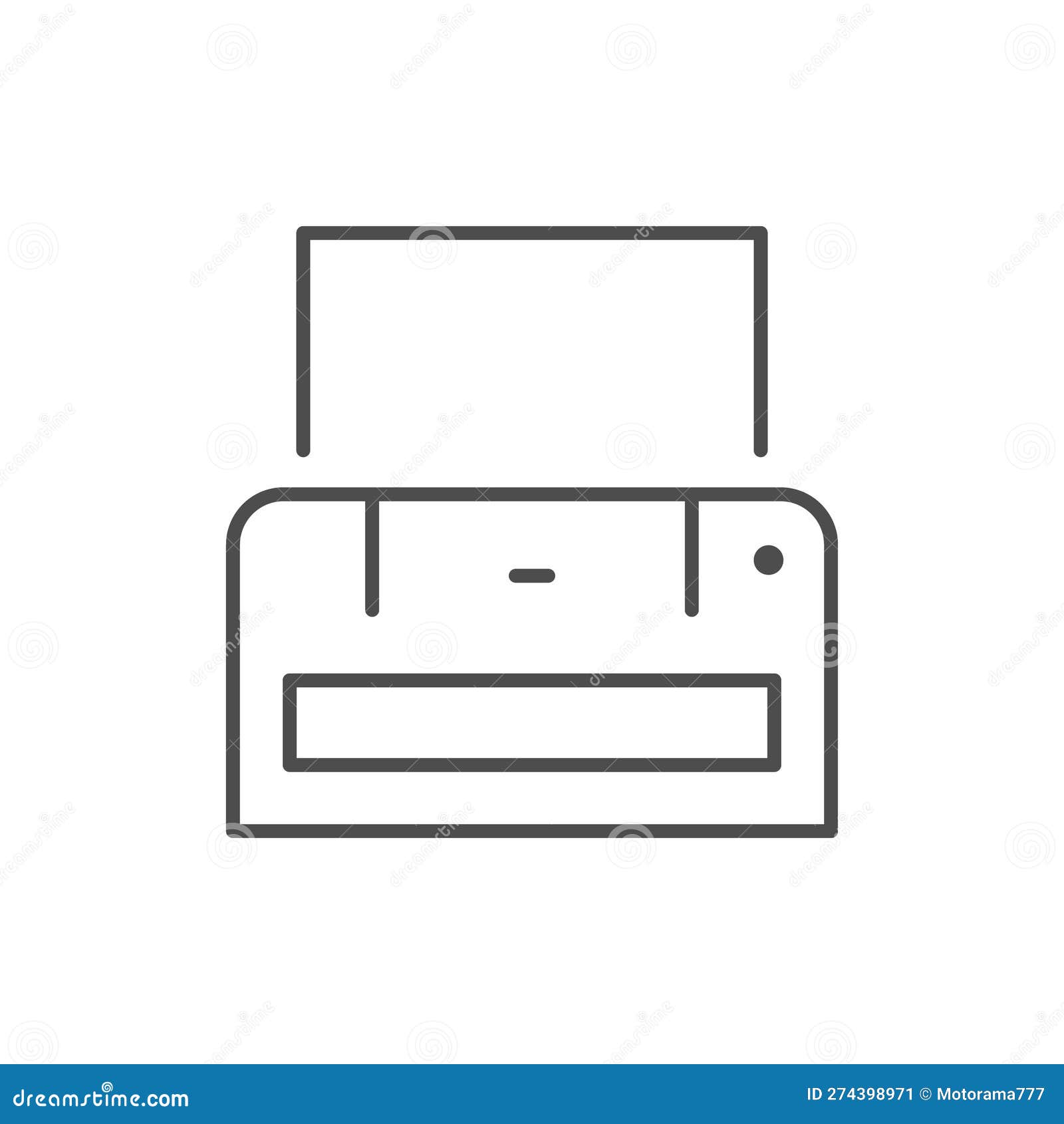 Computer Printer Line Outline Icon Stock Vector - Illustration of ...