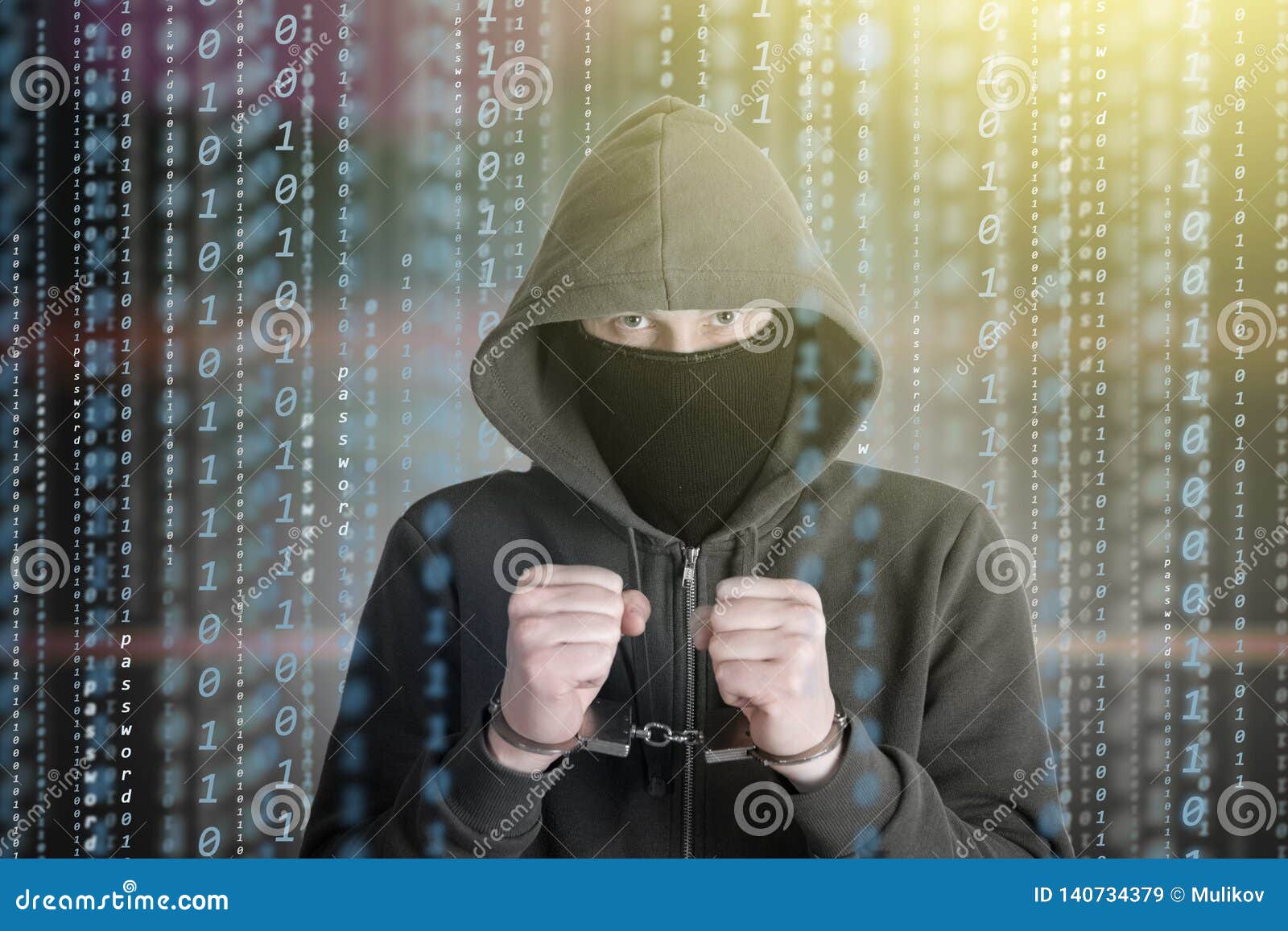 Hackers Programmer Look On Screen And Forcibly Writes The Program Code Hack Information Stock