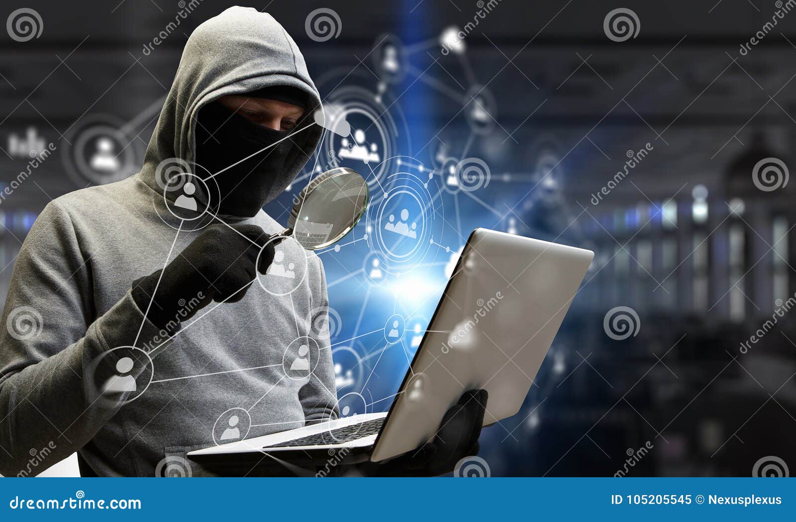 Computer Privacy Attack. Mixed Media Stock Image - Image of computer ...