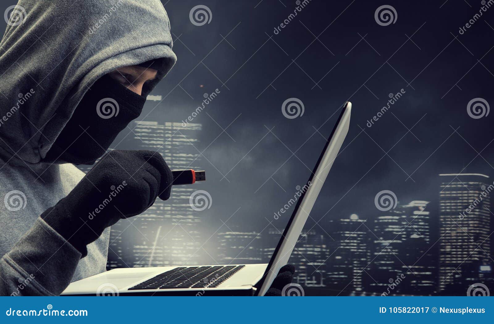 Computer Privacy Attack. Mixed Media Stock Image - Image of system ...
