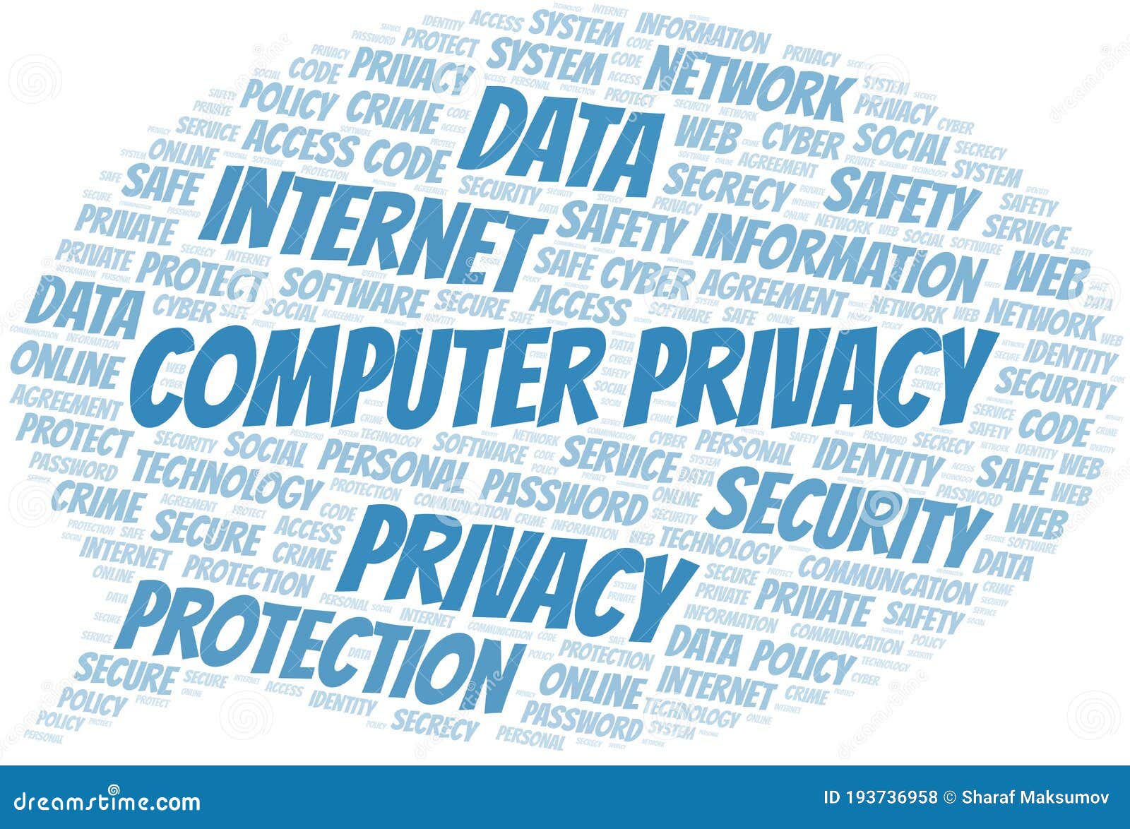Computer Privacy Vector Word Cloud, Made with Text only. Stock Vector ...