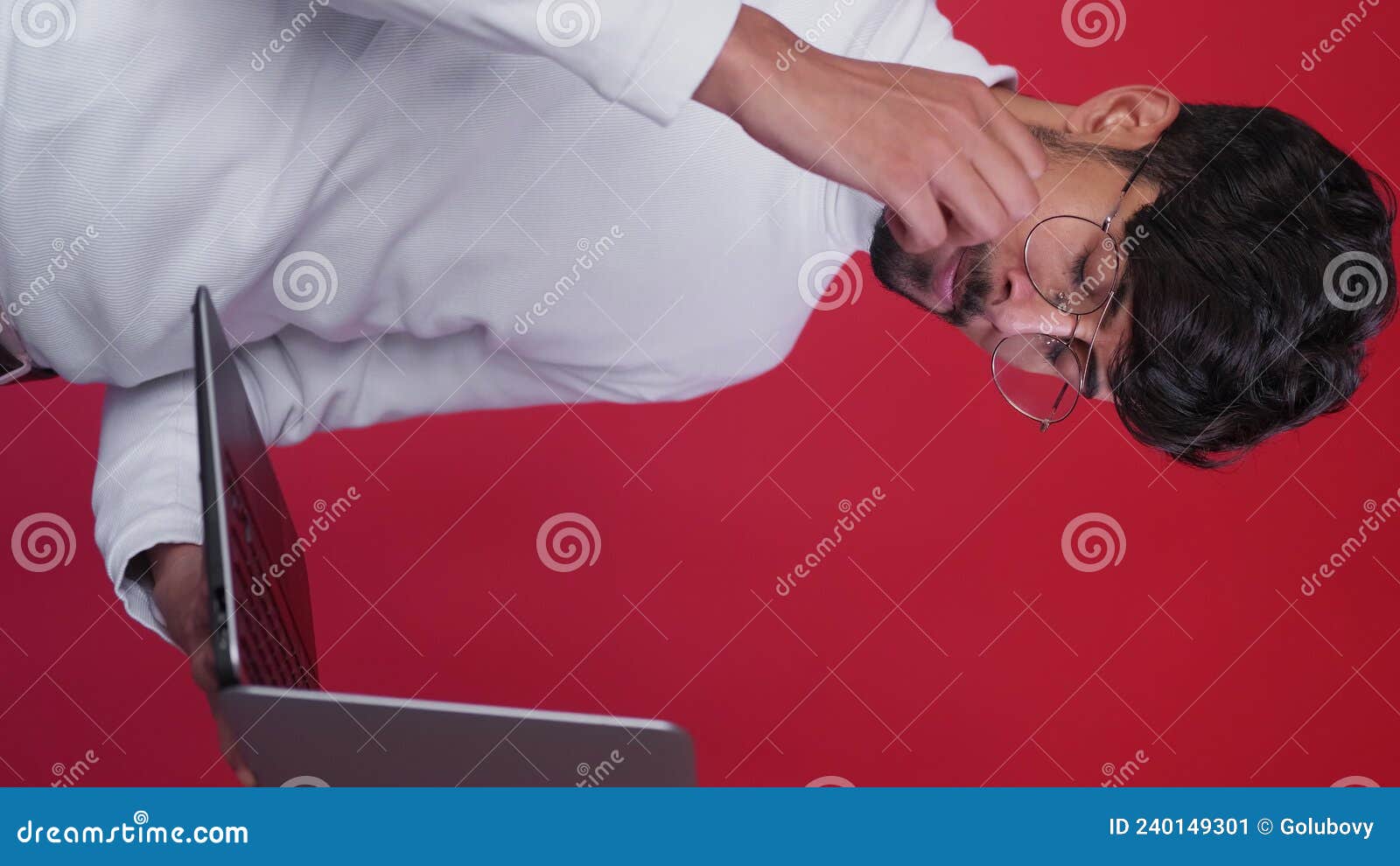 Computer Problem Program Error Annoyed Man Laptop Stock Video - Video ...