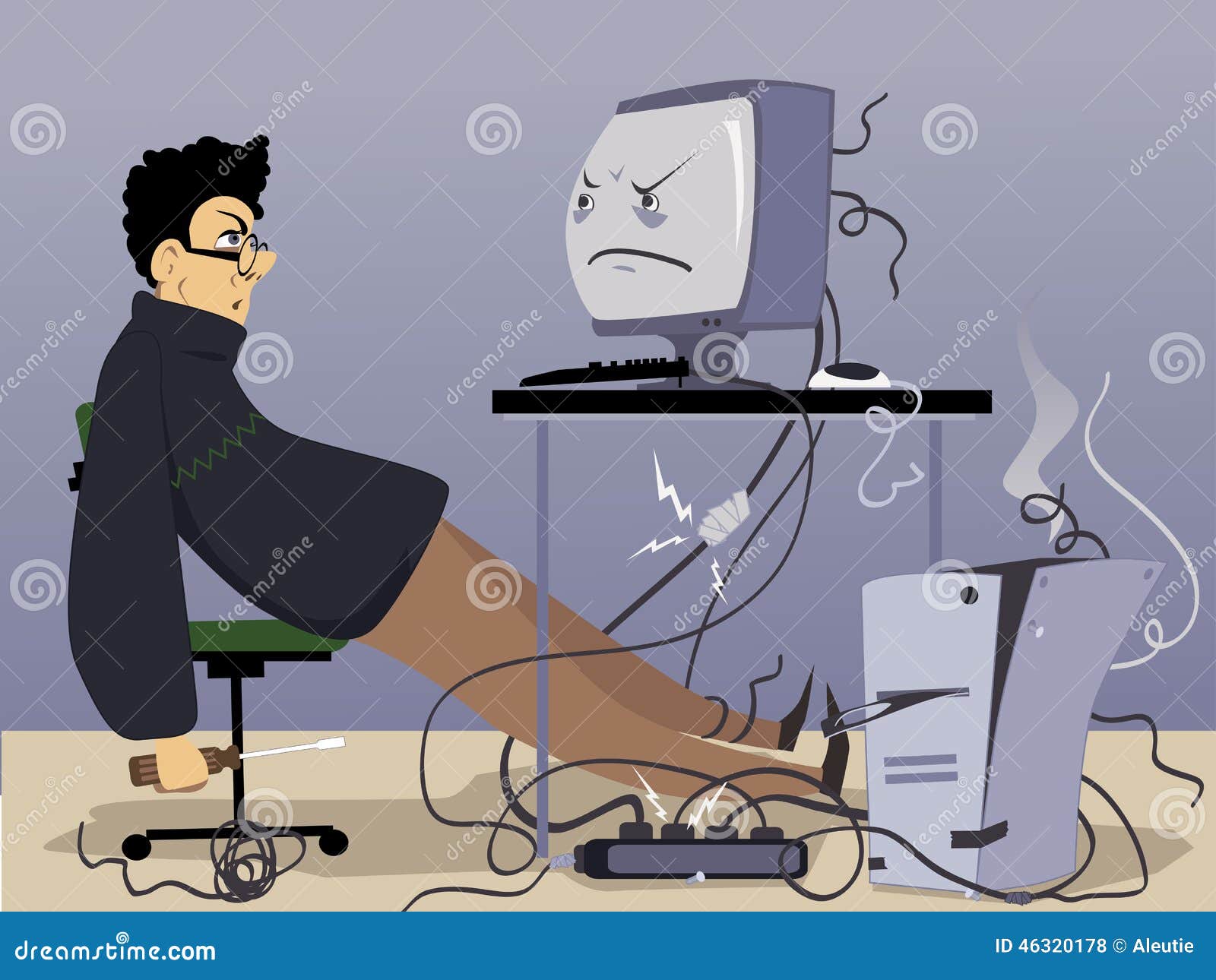 Computer-Probleme vektor abbildung. Illustration von systemabsturz ...