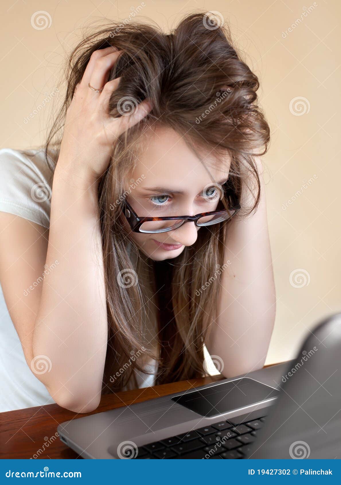 Computer Problems stock photo. Image of anger, head, table - 19427302
