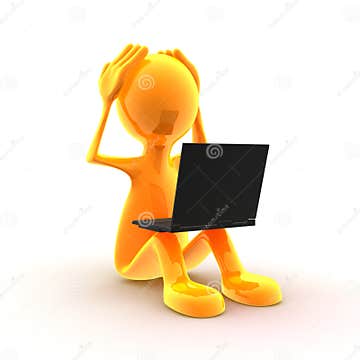 Computer problems stock illustration. Illustration of tired - 7066809