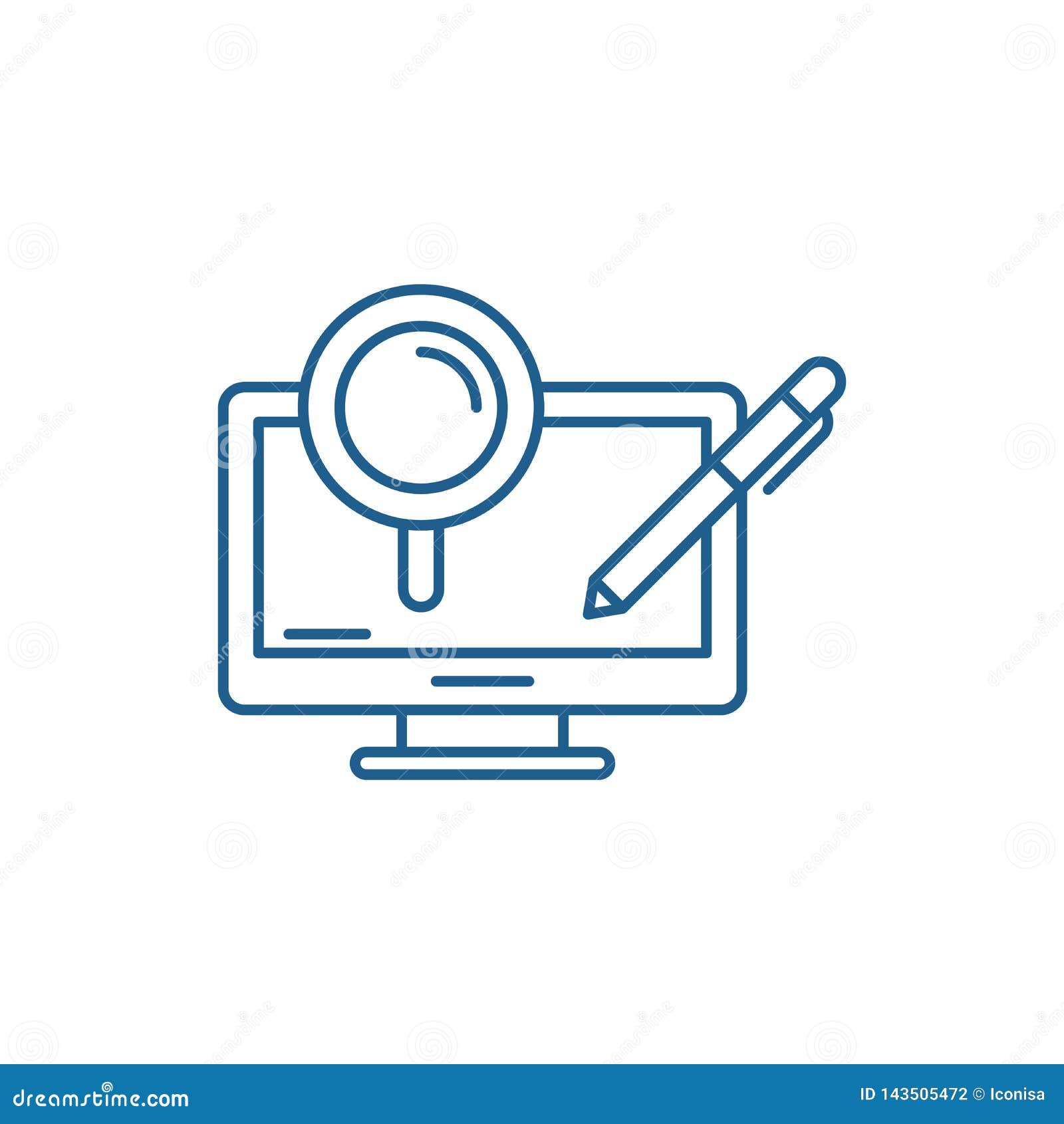 Computer Processes Line Icon Concept. Computer Processes Flat Vector ...