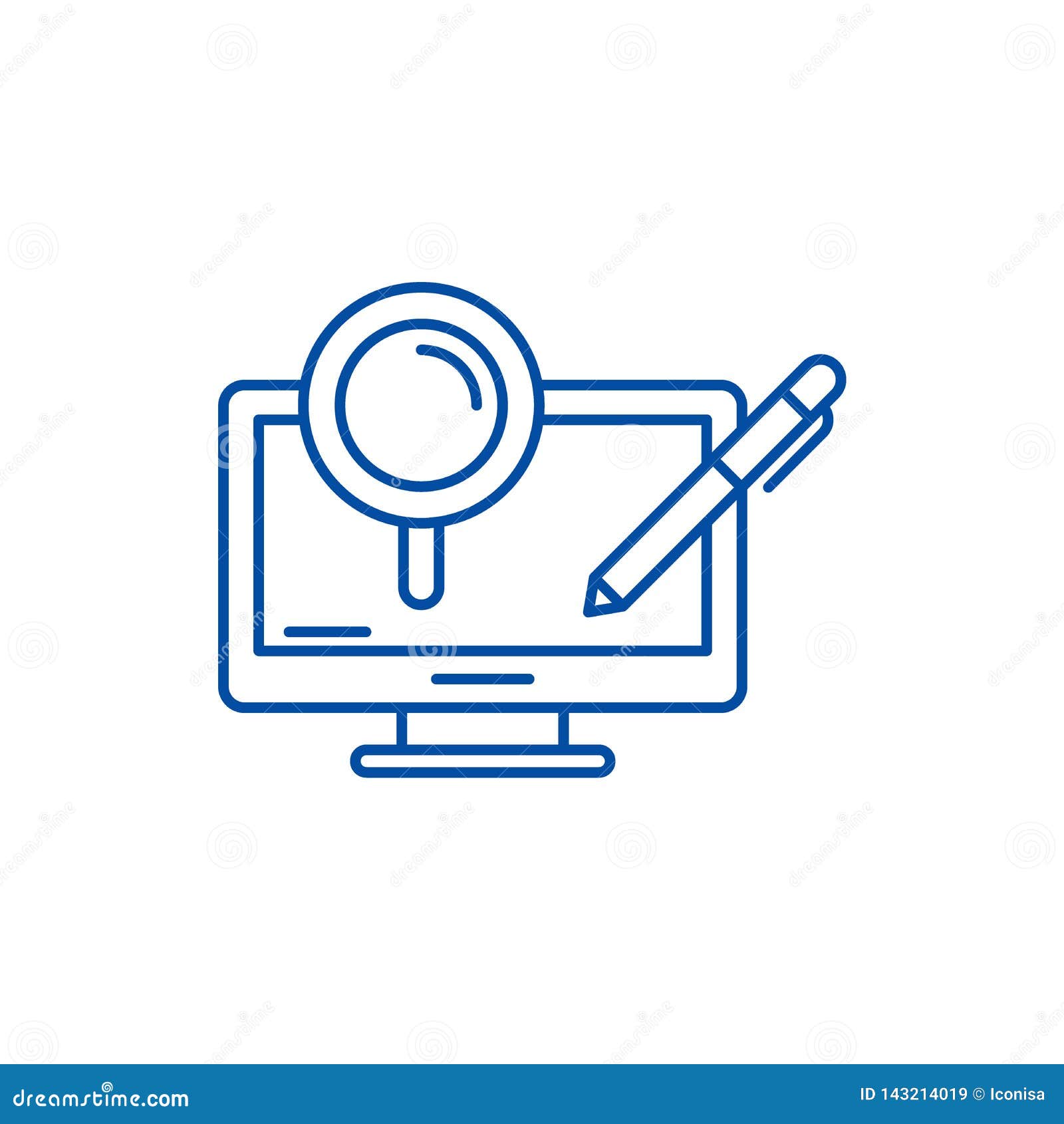 Computer Processes Line Icon Concept. Computer Processes Flat Vector ...