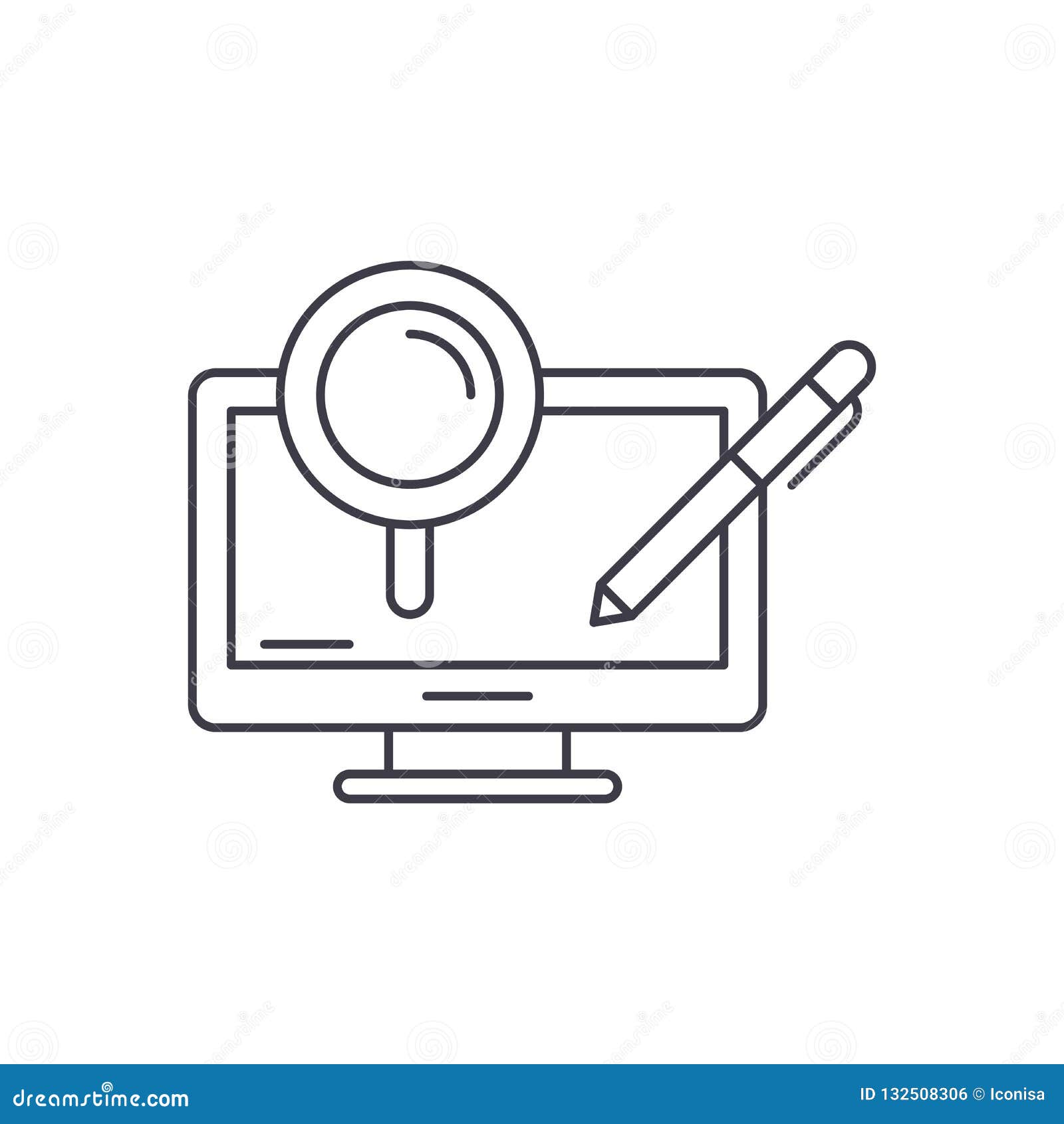 Computer Processes Line Icon Concept. Computer Processes Vector Linear ...