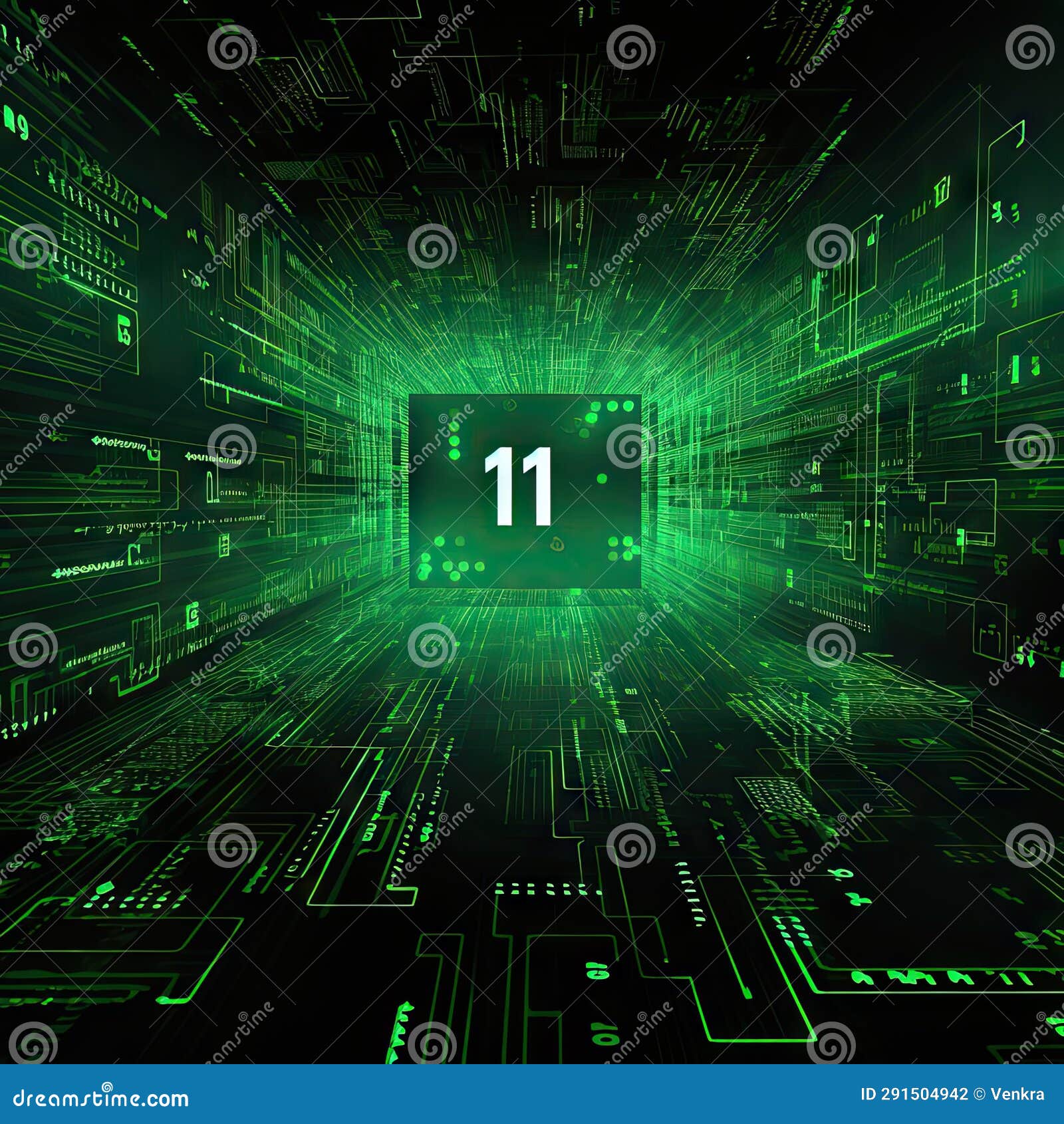 Computer Processing Background in Green Stock Photo - Image of computer ...