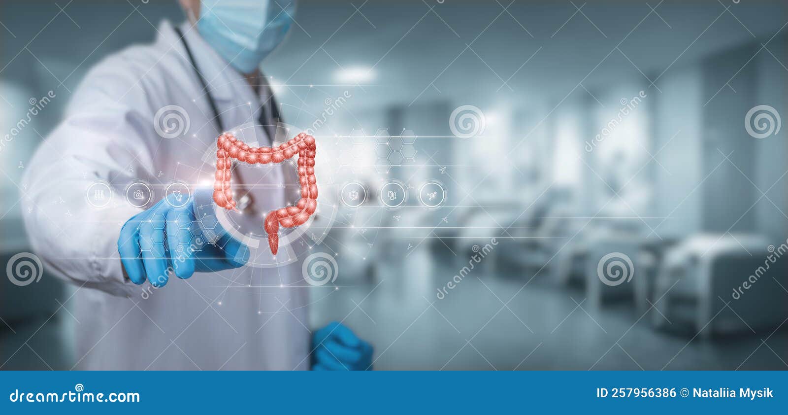 The Computer Processing of Data about the Intestines Stock Photo ...