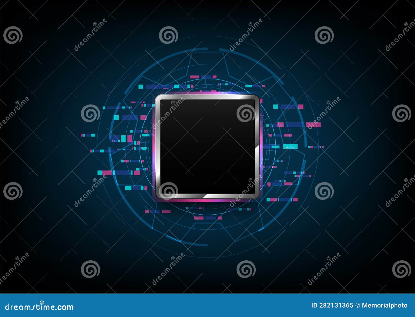 Digital Microchip Frame Vector Illustration | CartoonDealer.com #75481298