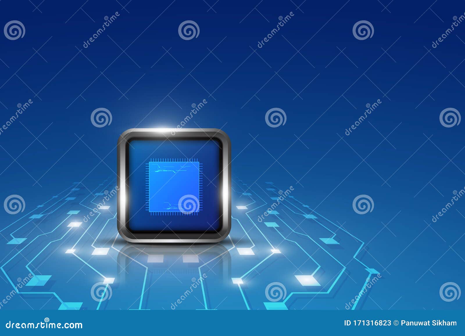 Computer Processing Innovation Tech Concept Design Background. Vector ...