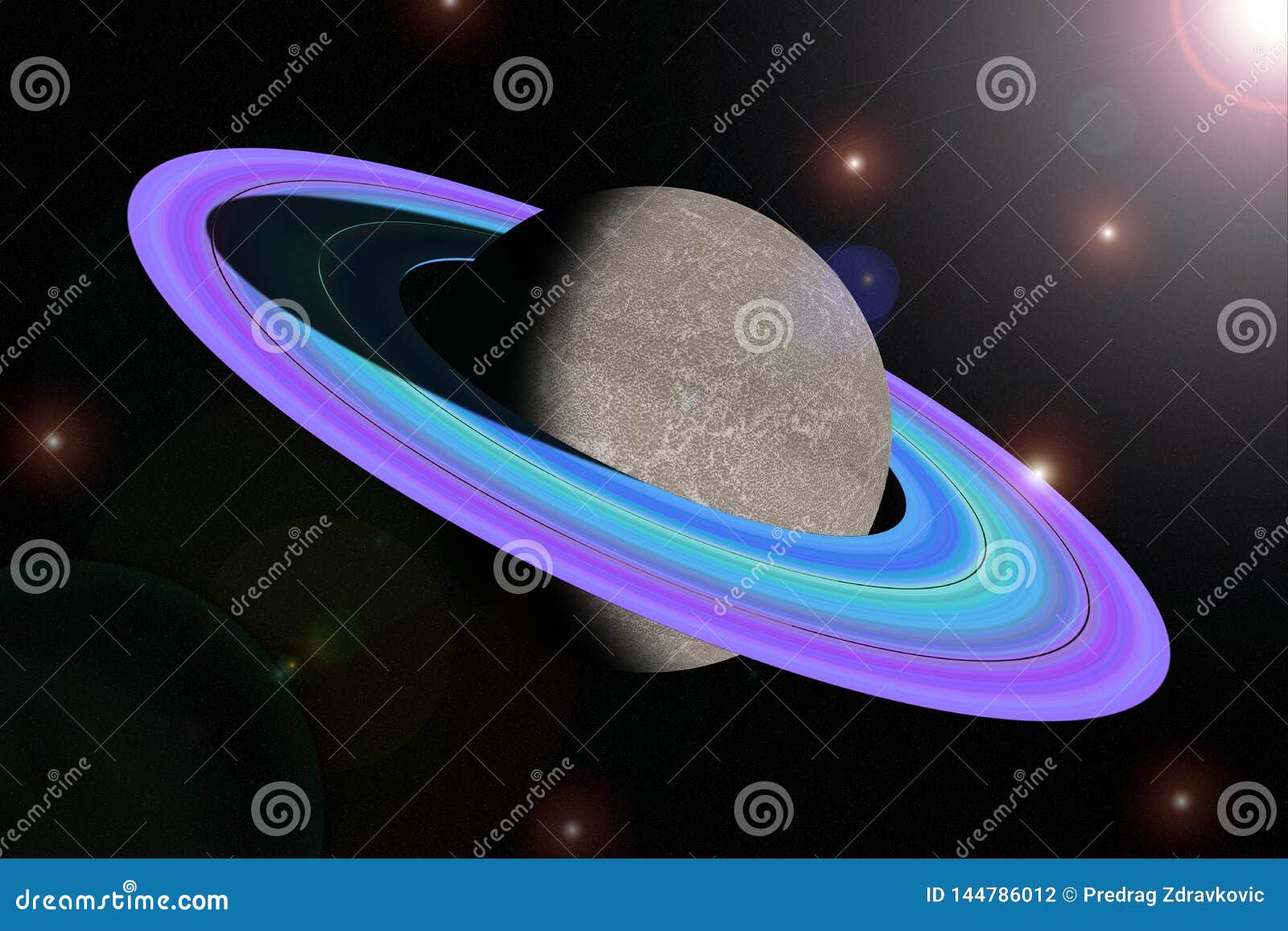 Computer Processing of Saturn in the Universe Stock Vector ...