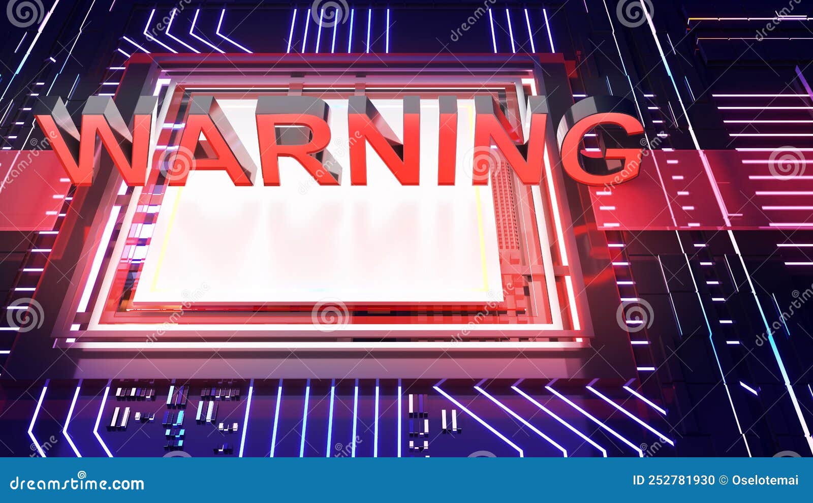 Computer Processing Work Notify a Security Alarm Error.computer System Notification,Warning ...