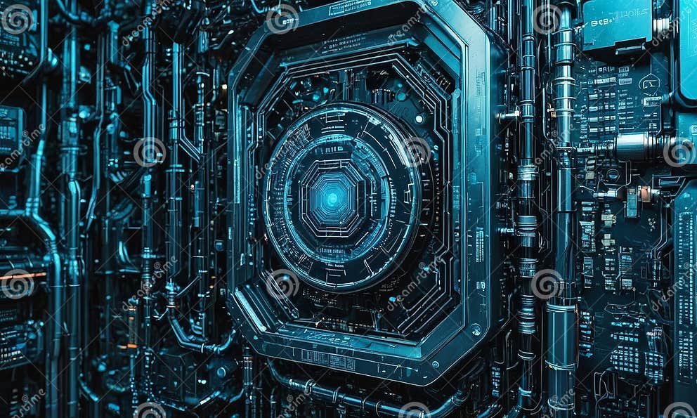 Computer Processor with Blue Light Inside Stock Illustration - Illustration of motherboard ...