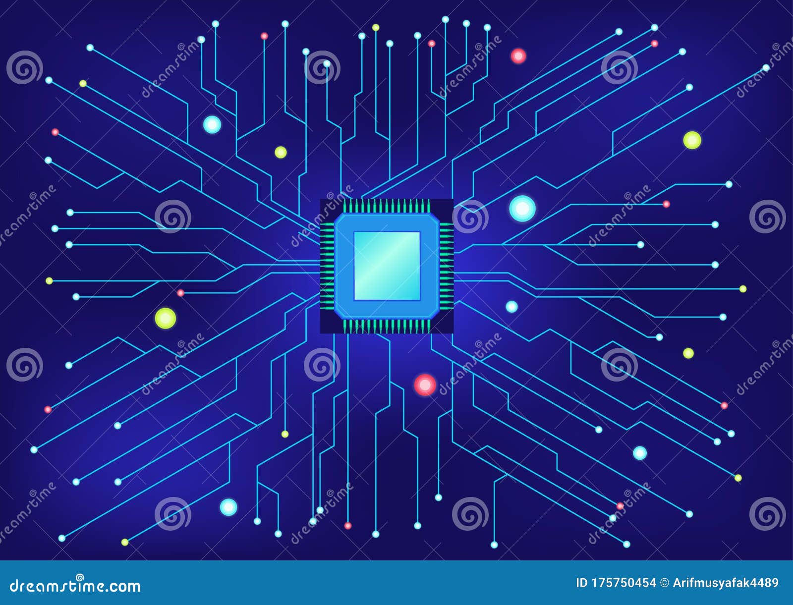 Computer Processor Chip Background. Stock Vector - Illustration of ...