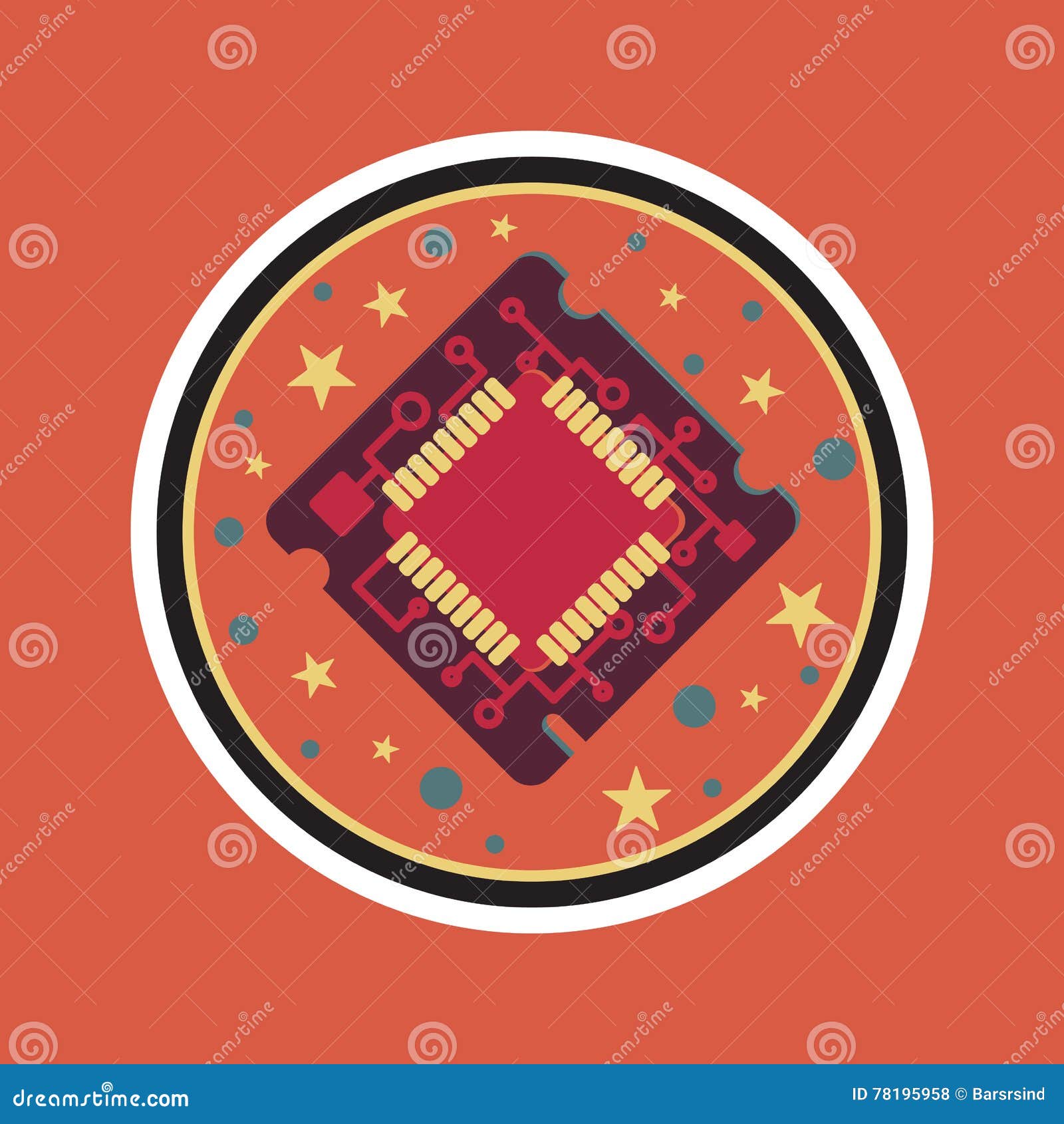 Computer Processor Chip stock illustration. Illustration of hardware ...