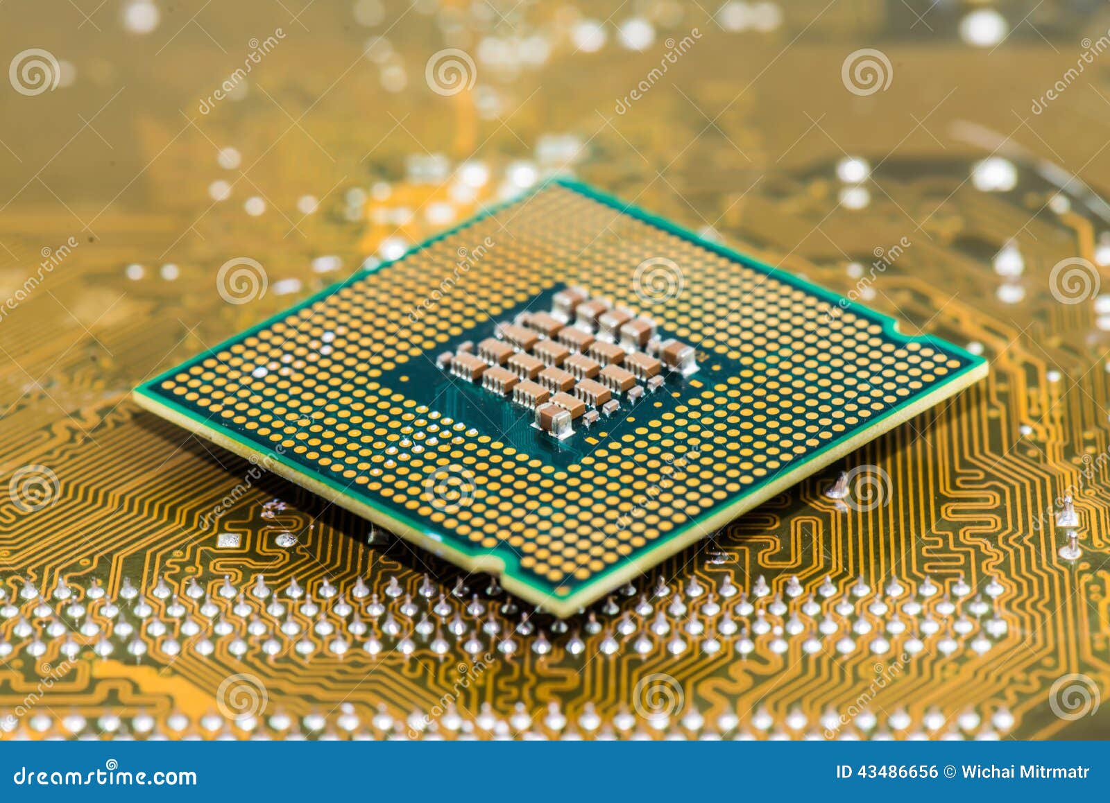 Computer Processor on a Circuit Board. Stock Photo - Image of conductor ...