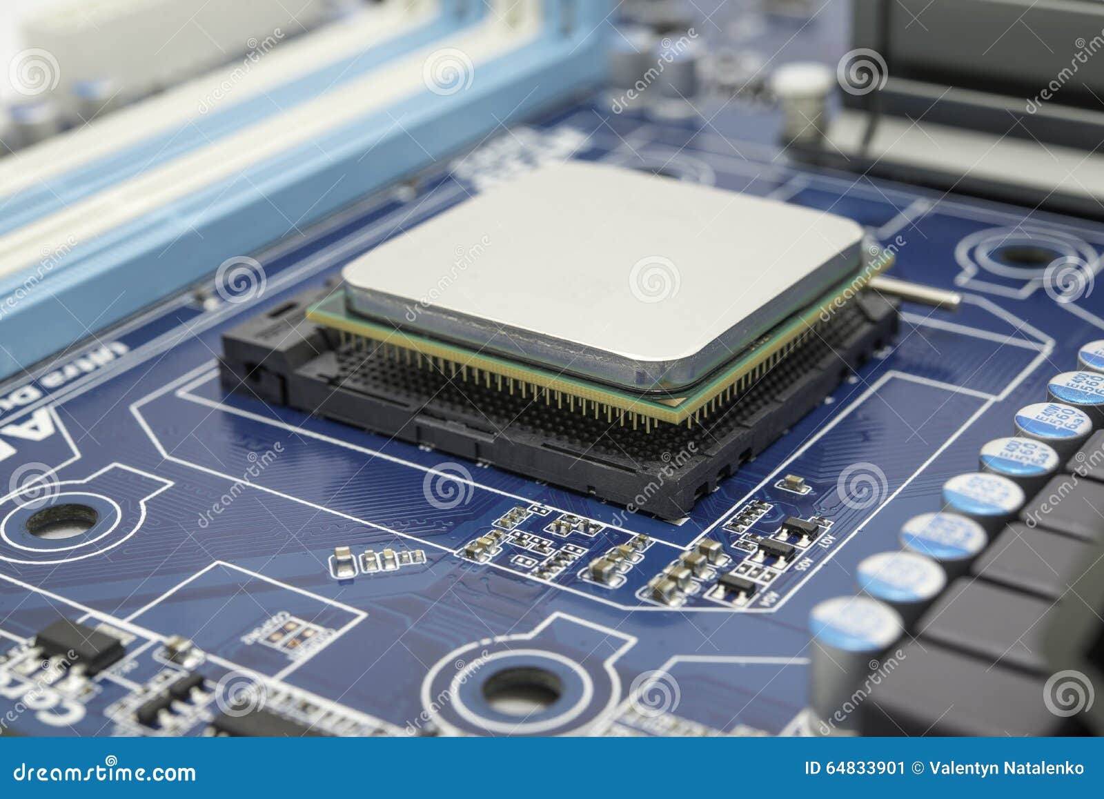 Computer Processor on Circuit Board Stock Image - Image of transistor ...