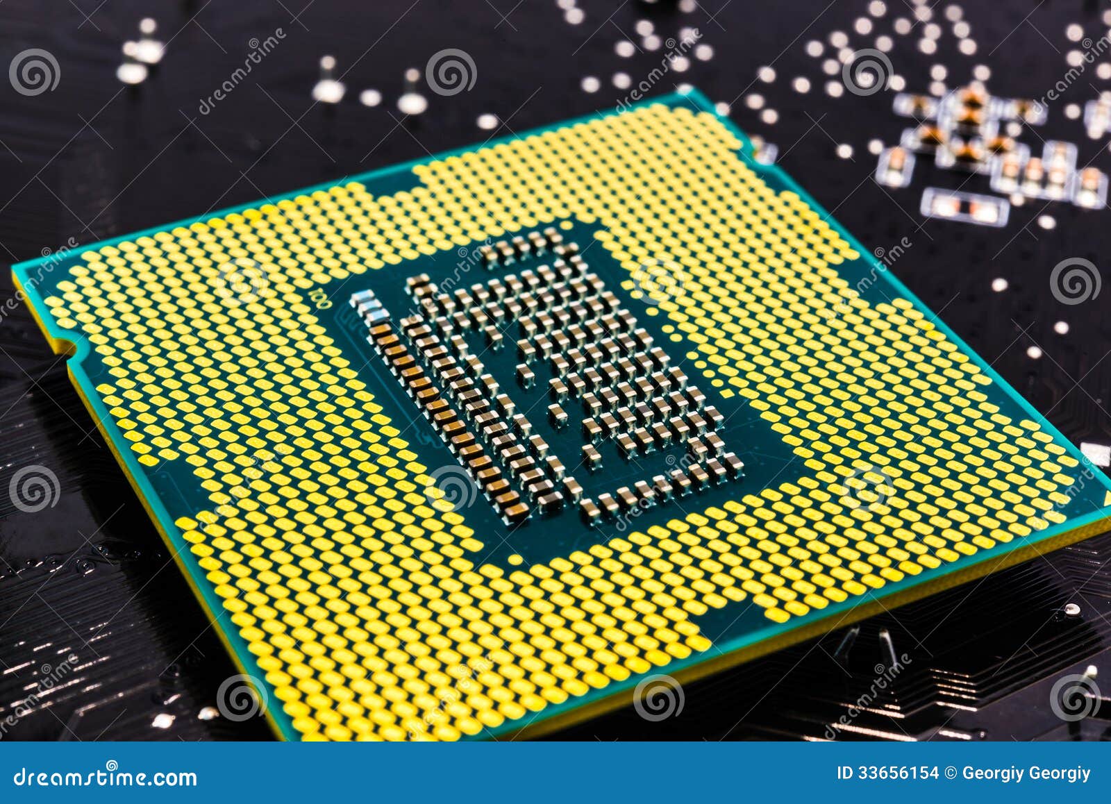 Computer Processor Close-up Stock Photo - Image of horizontal, chip ...