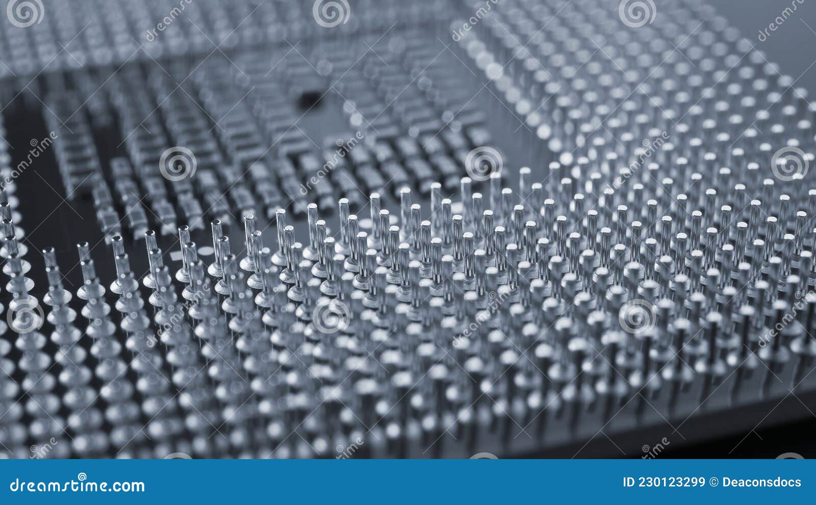 Computer Processor Close Up. Dark Gray Tinted Background or Backdrop ...