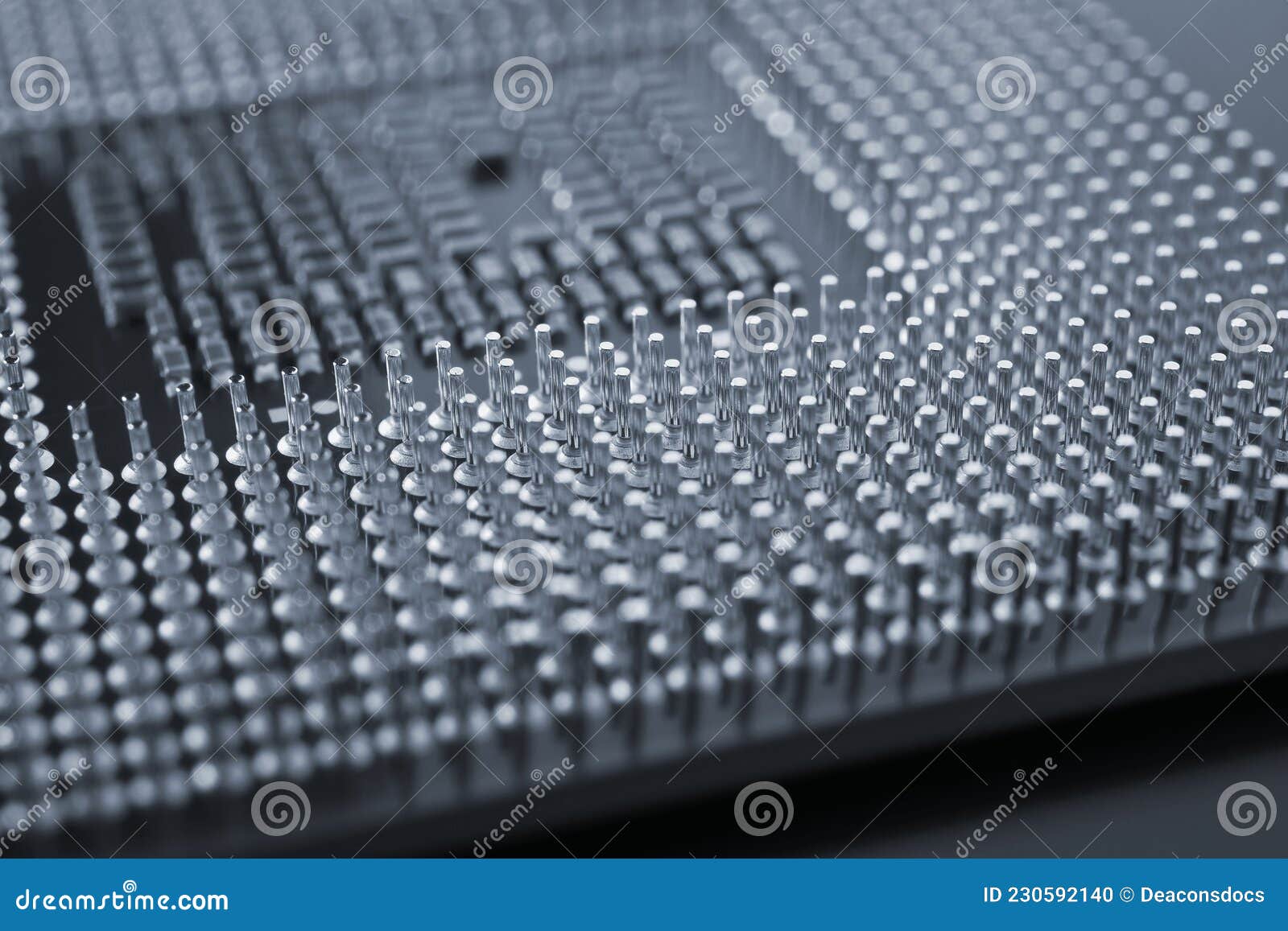 Computer Processor Close Up. Dark Gray Tinted Background or Backdrop ...