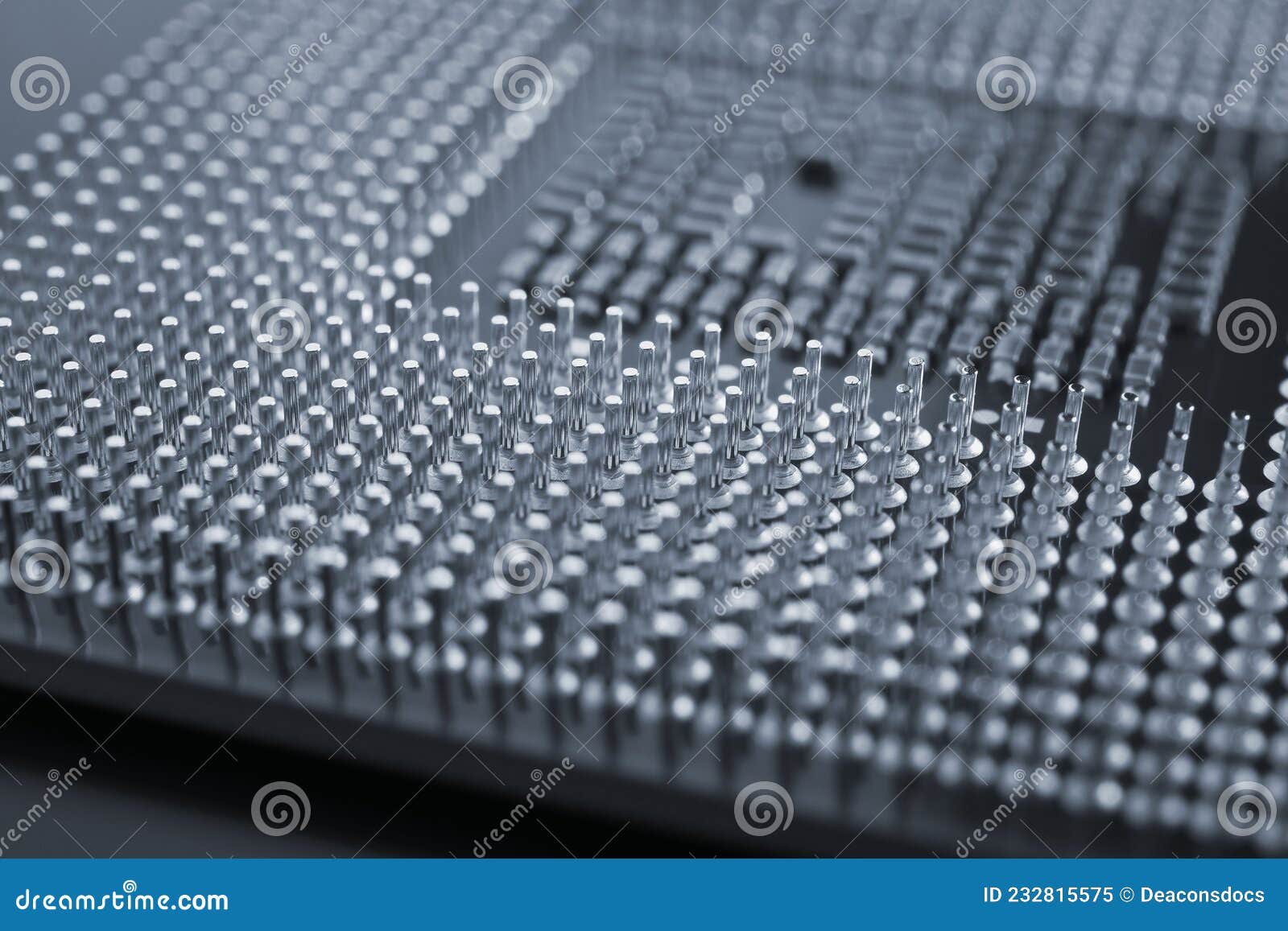 Computer Processor Close Up. Dark Gray Tinted Background or Backdrop ...