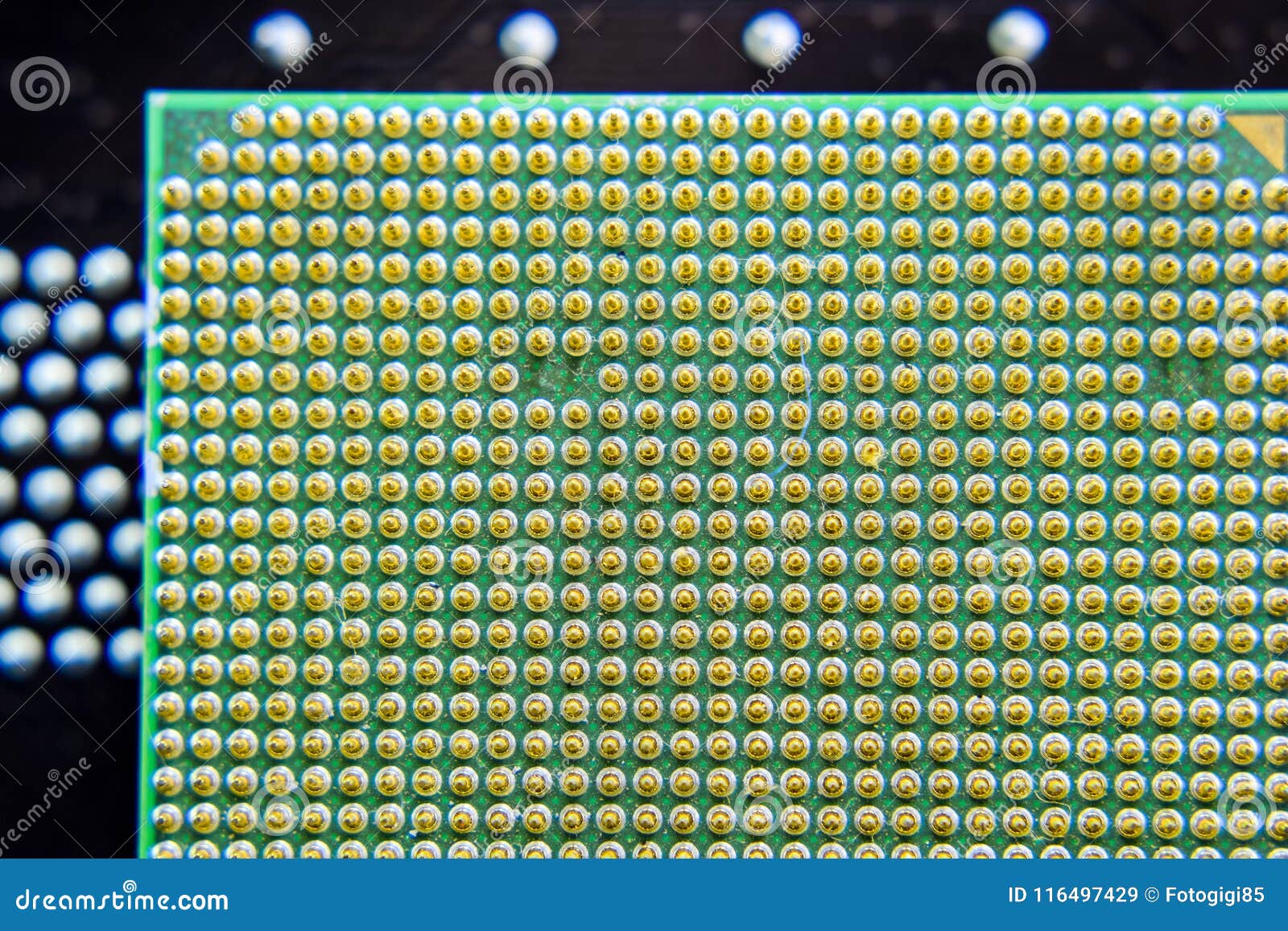 Computer Processor, Contact Feet. Electronic Board with Electrical ...