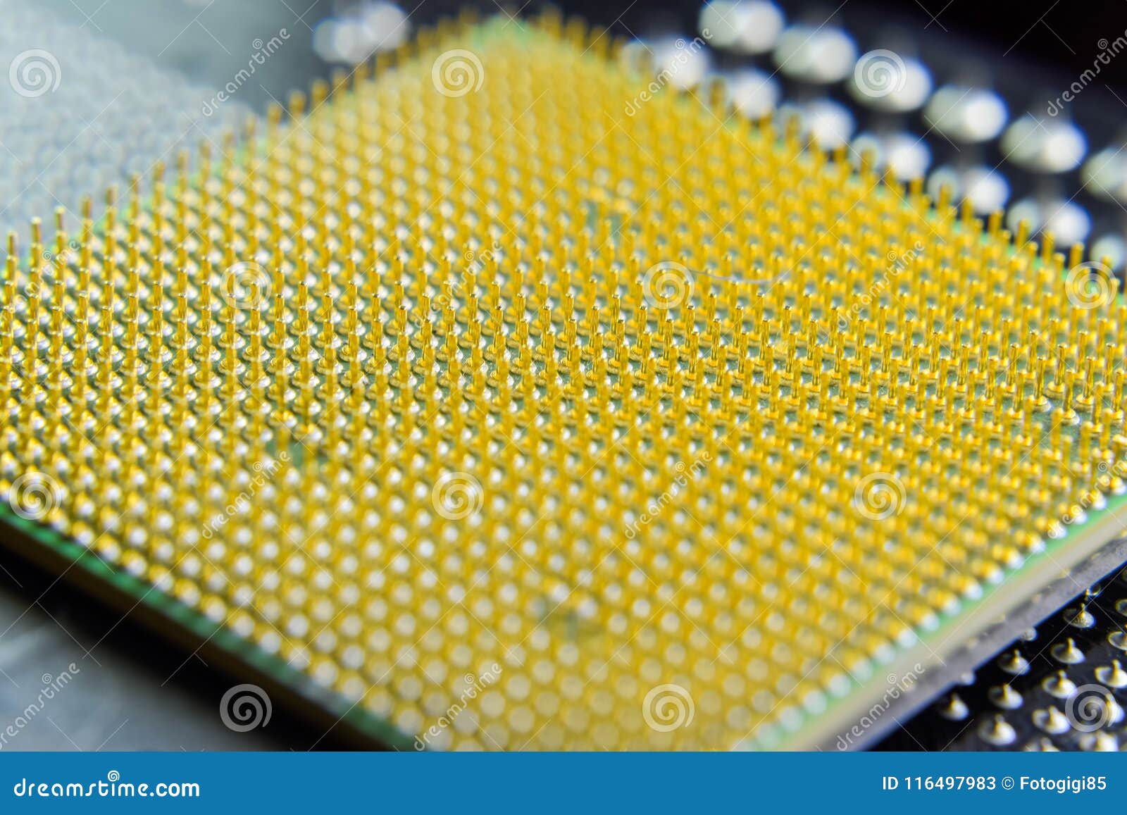 Computer Processor, Contact Feet. Electronic Board with Electrical ...