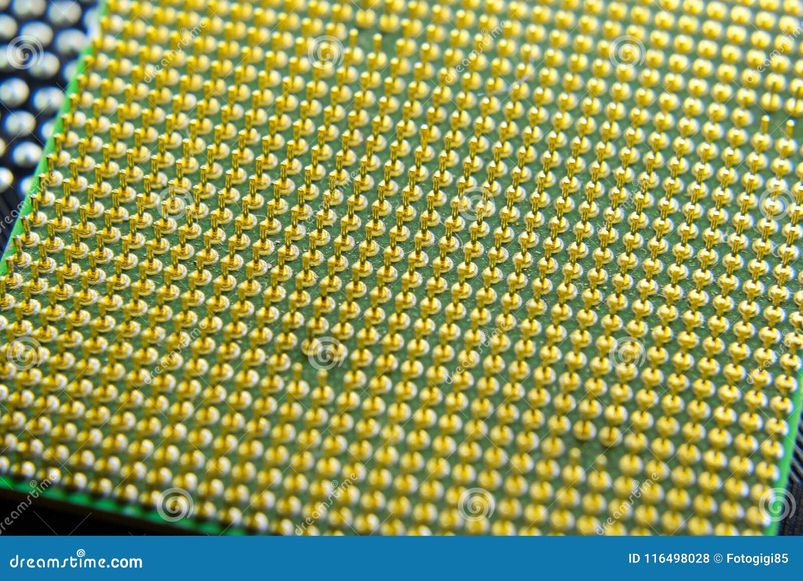 Computer Processor, Contact Feet. Electronic Board with Electrical ...