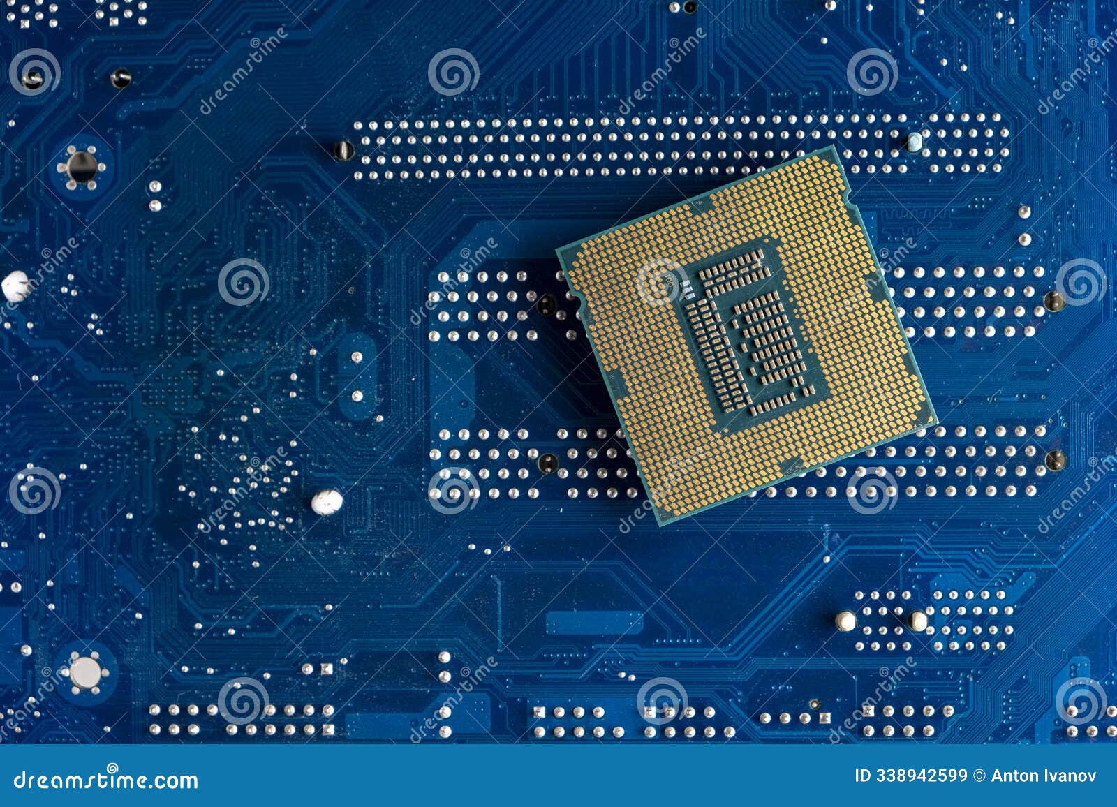 Computer Processor CPU Chip on the Motherboard. Stock Image - Image of ...