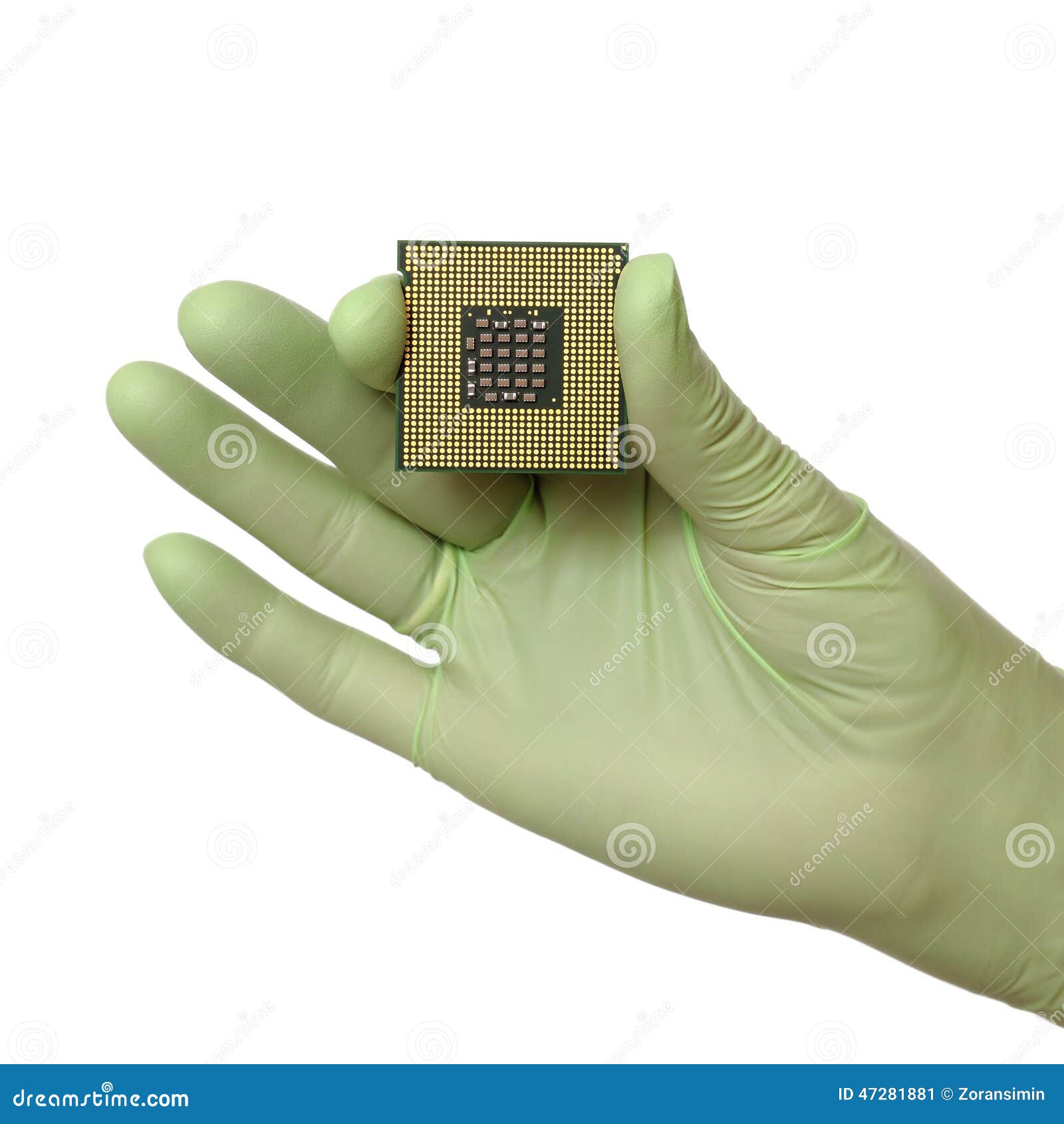 Computer Processor in Human Hand Stock Image - Image of engineering ...