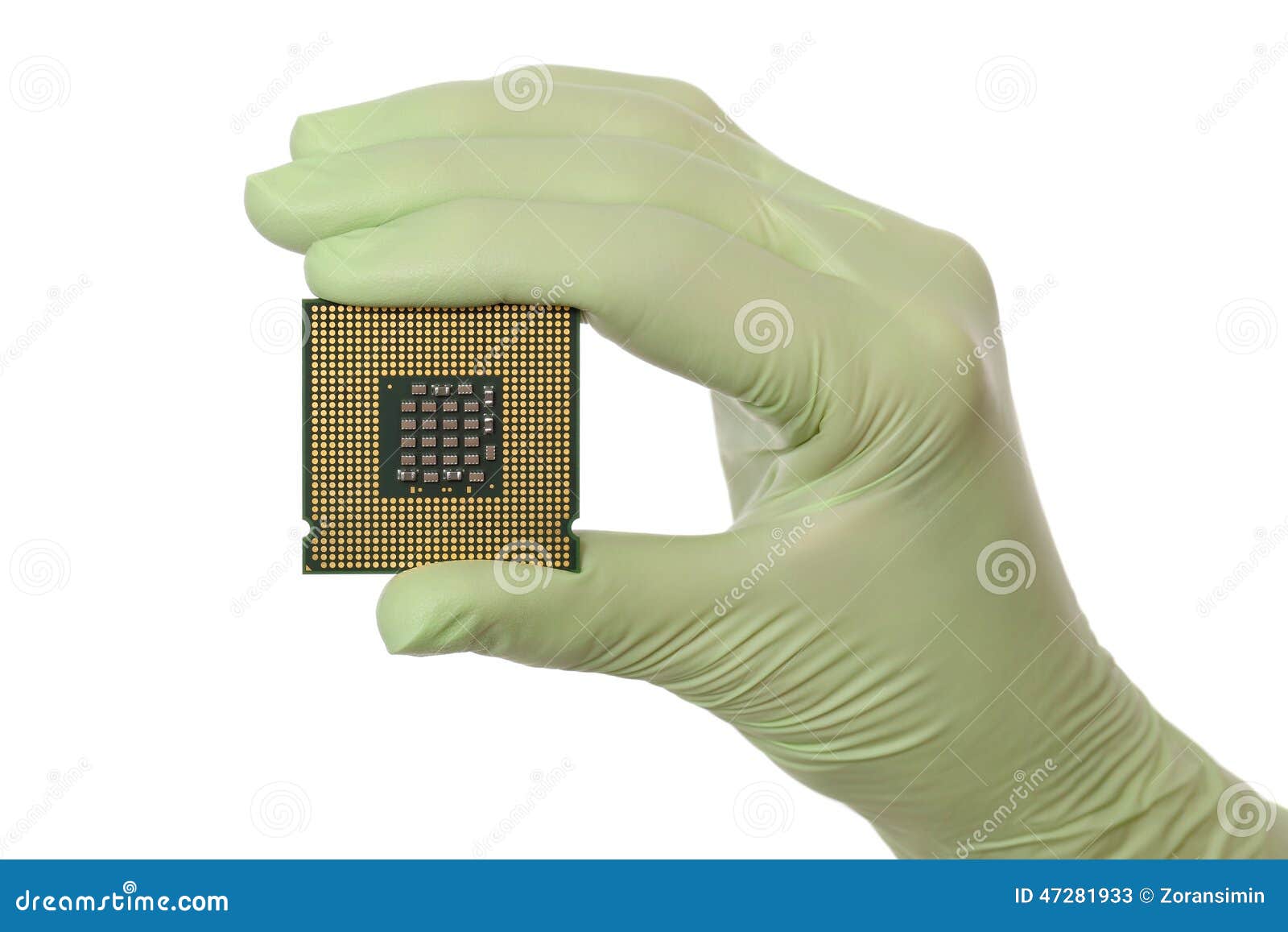 Computer Processor in Human Hand Stock Image - Image of isolated, human ...